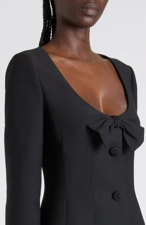 Valentino Garavani Bow Detail Crepe Couture Sheath Dress In Black - 30% Off  | Editorialist