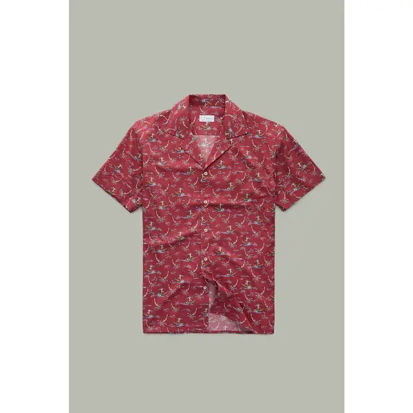 WOLF VS. GOAT (WVG) Cotton Bowling Shirt - Red