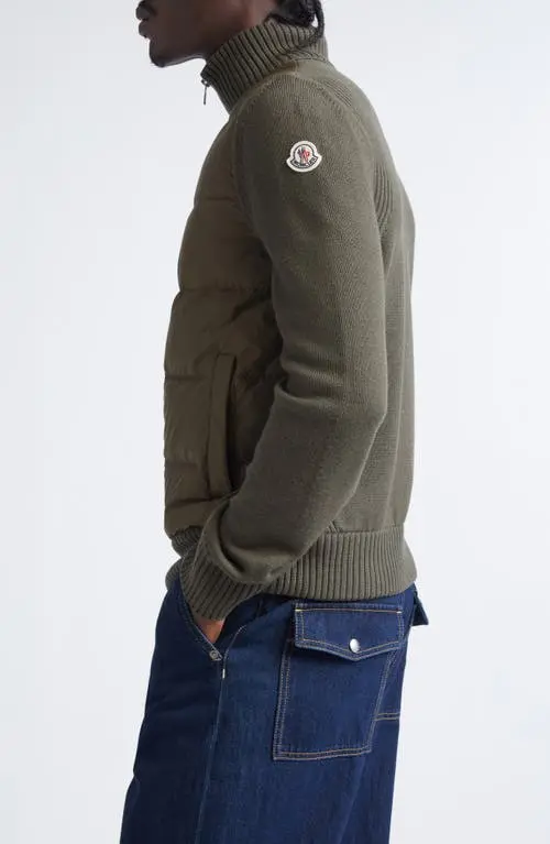 Moncler Quilted Down And Virgin Wool Cardigan - Backwoods