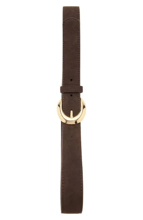 Mango Oval Buckle Suede Belt