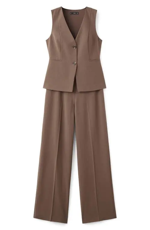 Mango Sleeveless Wide-leg Jumpsuit - Brown
