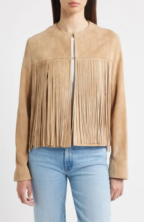 Fleurette Suede Fringe Jacket