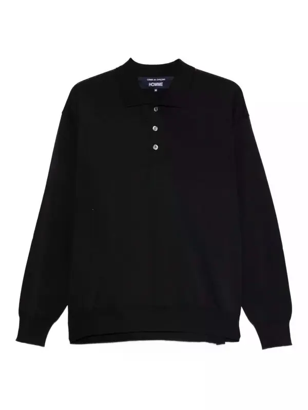 Comme Des Garçons Long-sleeved Polo Shirt - 2 Black