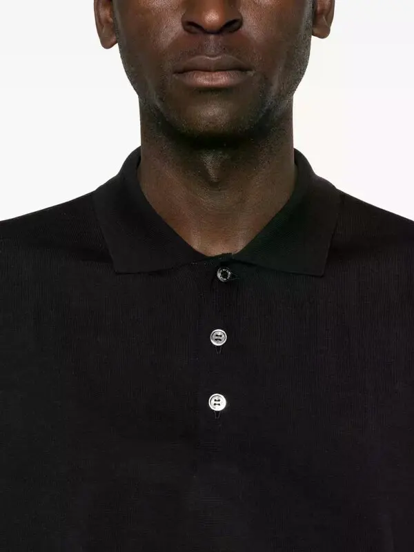 Comme Des Garçons Long-sleeved Polo Shirt - 2 Black