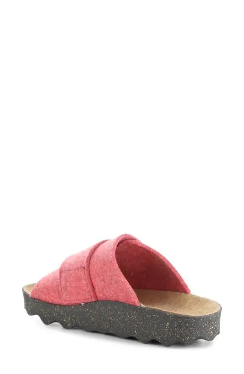 Fly London Clavi Wool Felt Slide Sandal - Ruby Red