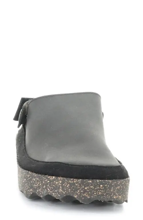 Fly London Platform Slingback Clogs - 000 Black Eco Nubuck