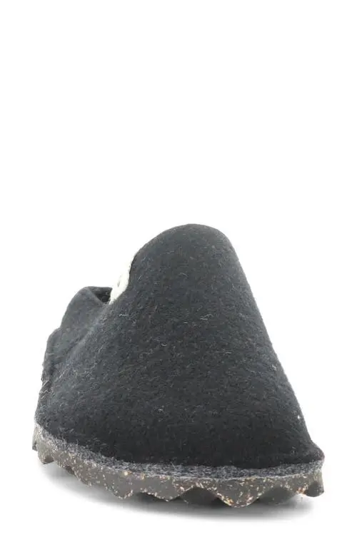 Fly London Natura Wool Felt Mule - Black