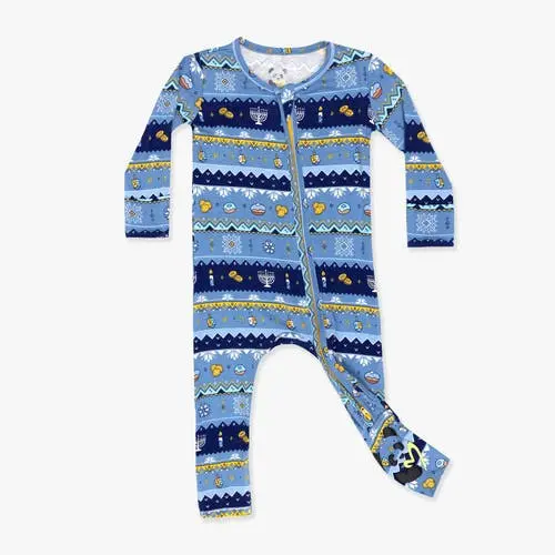 BELLABU BEAR Baby Convertible Footie - Hanukkah Fair Isle