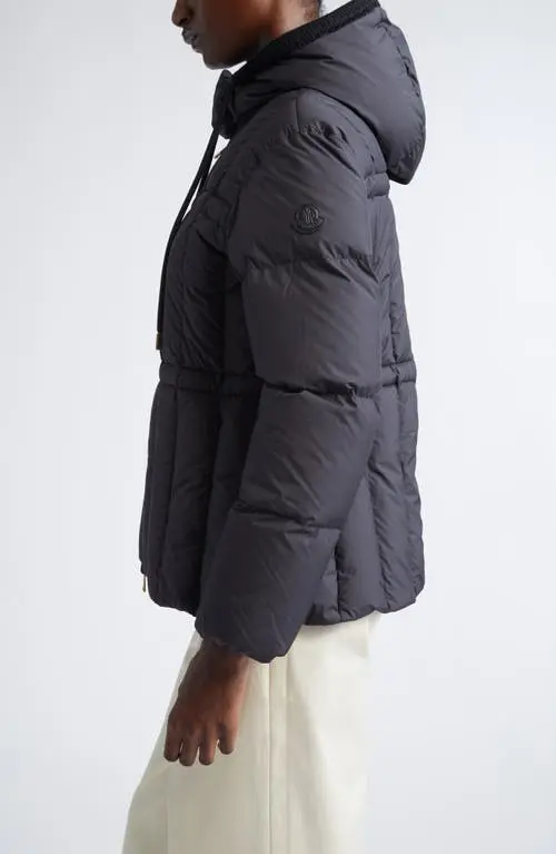Moncler Estom Vertical Quilted Hooded Down Jacket - Black
