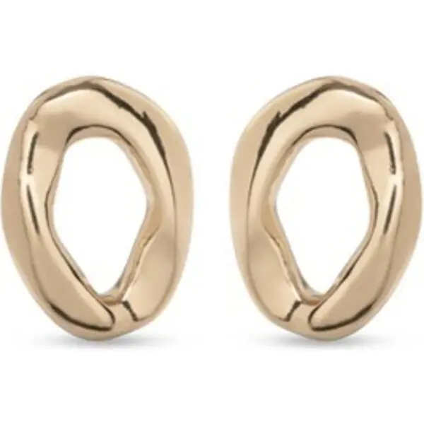 UNODE50 Sculpted Link Hoop Earrings - Gold