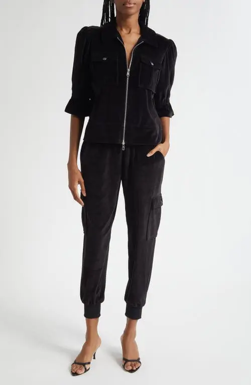Cinq À Sept Giles Velour Ankle Pants - Black