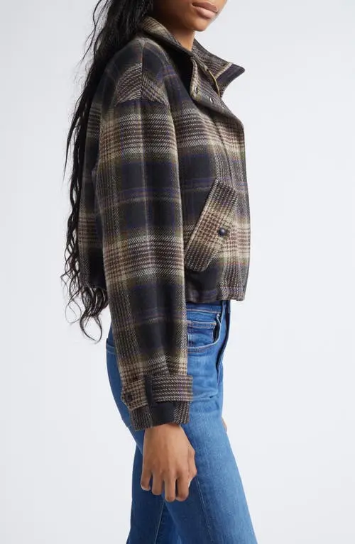 Veronica Beard Plaid Wool-blend Jacket - Black/taupe Multi