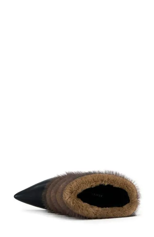 AZALEA WANG Faux Fur Pointed Toe Booties