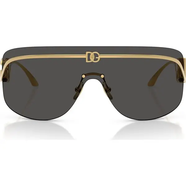 Dolce & Gabbana 140mm Pillow Shield Sunglasses - Gold/dark Grey
