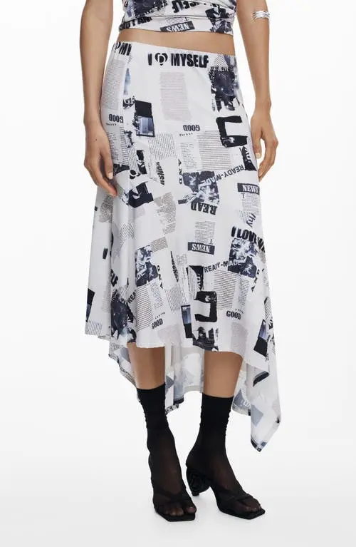 Desigual Printed Handkerchief Hem Skirt