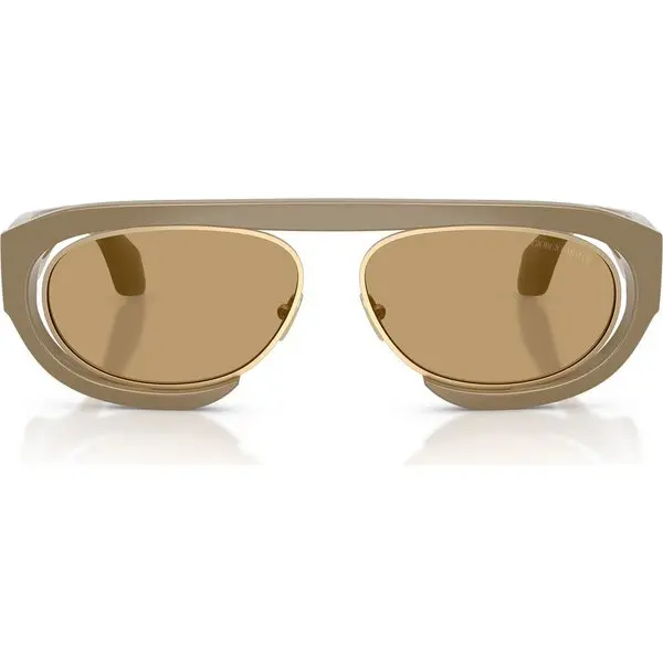 Giorgio Armani 57mm Oval Sunglasses - Beige/brown