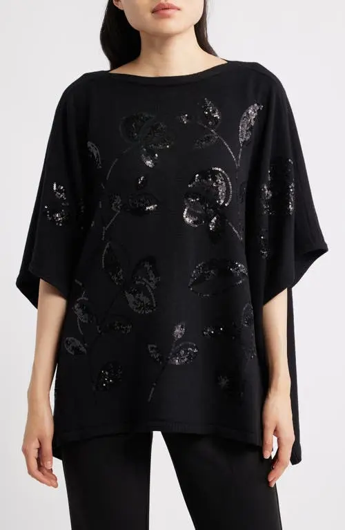 KASPER Sequin Poncho
