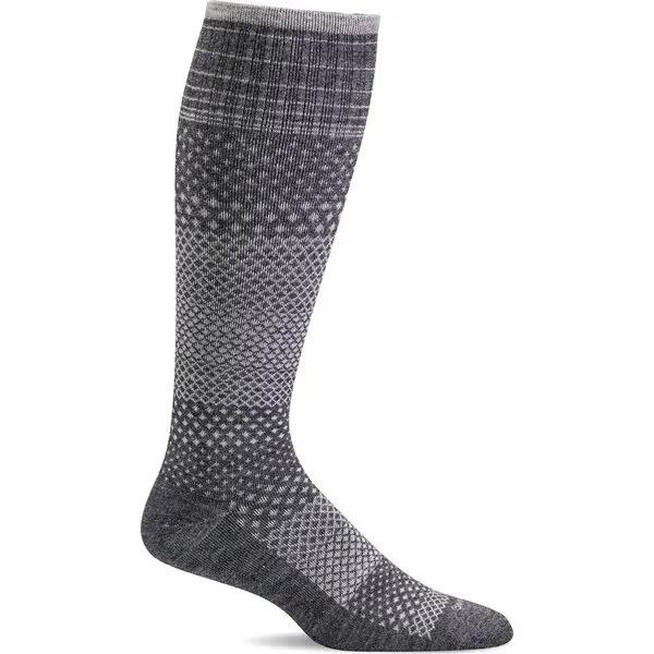 SOCKWELL Diamond Pattern Knee High Compression Socks - Charcoal