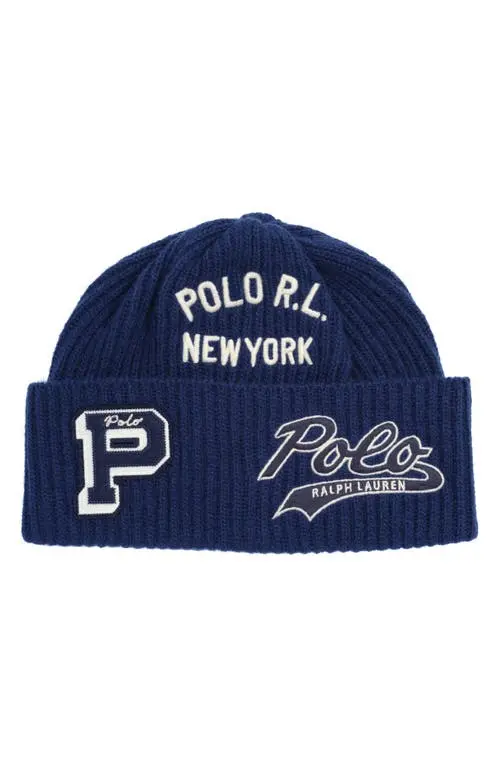 Ralph Lauren Wool-blend Beanie - Rustic Navy