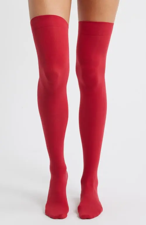 Hue Opaque Over-the-knee Socks - Jester Red