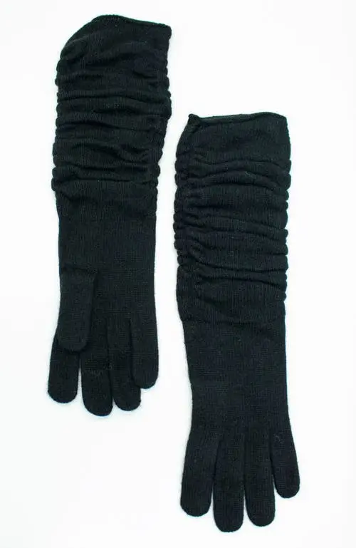Portolano Rouched Cuff Gloves - Black