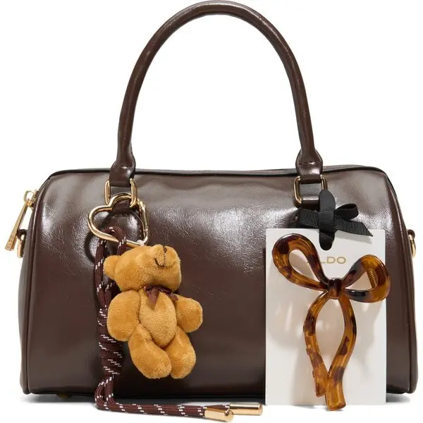 Aldo Faux Leather Top Handle Satchel - Brown Primary - Multi