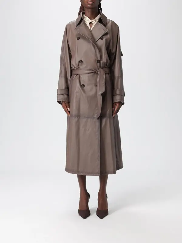 Emporio Armani Leather Trench Coat - Hazel