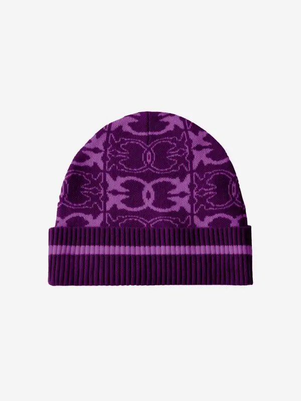 Pinko Patterned Beanie - Burgundy