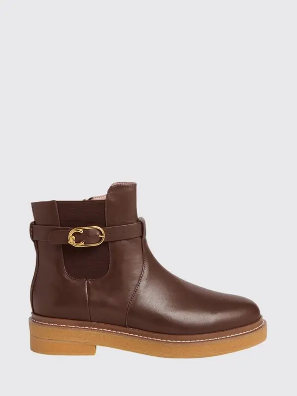 COCCINELLE Ankle Boots With Buckle Detail - Brown