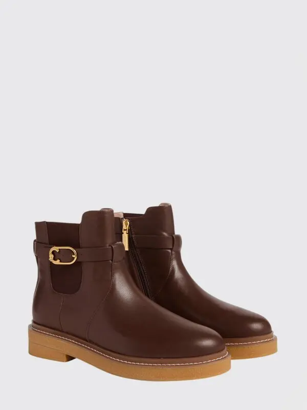 COCCINELLE Ankle Boots With Buckle Detail - Brown