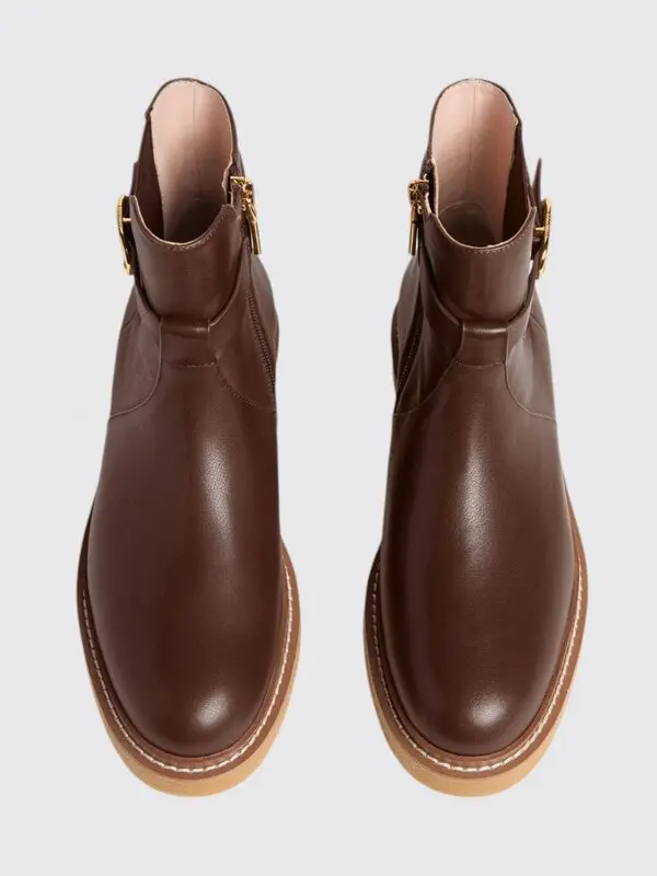 COCCINELLE Ankle Boots With Buckle Detail - Brown