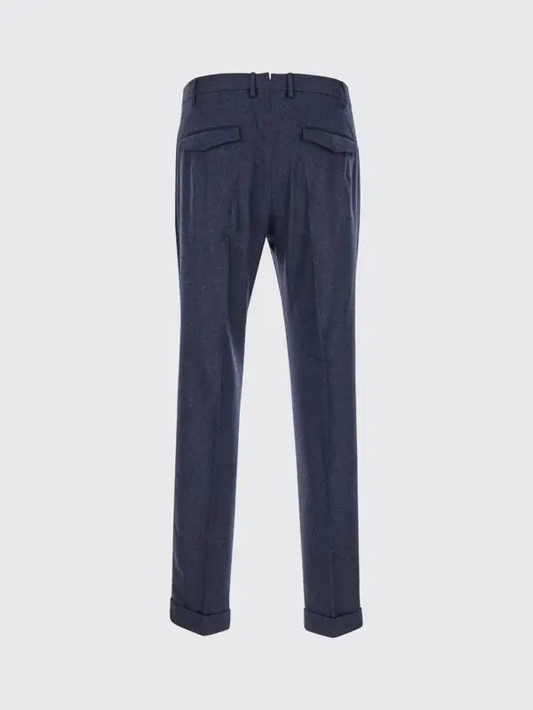 PT TORINO Slim Fit Pleated Wool Blend Tailored Trousers - Navy