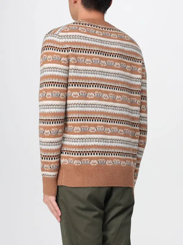 BALLANTYNE Patterned Crew Neck Sweater - Camel