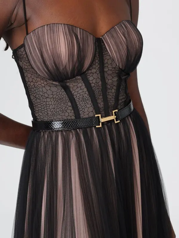 Elisabetta Franchi Tulle Corset Dress