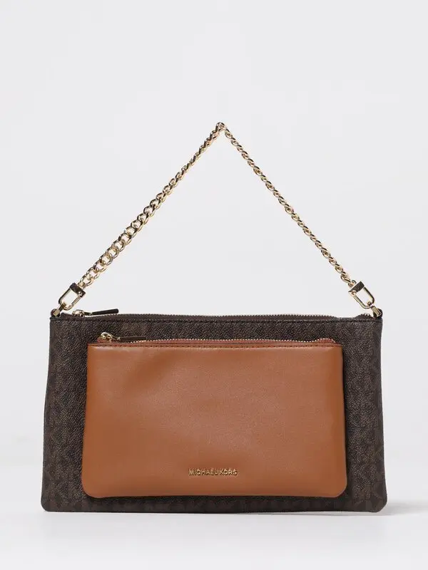 Michael Kors Coated Cotton Monogram Shoulder Bag - Brown