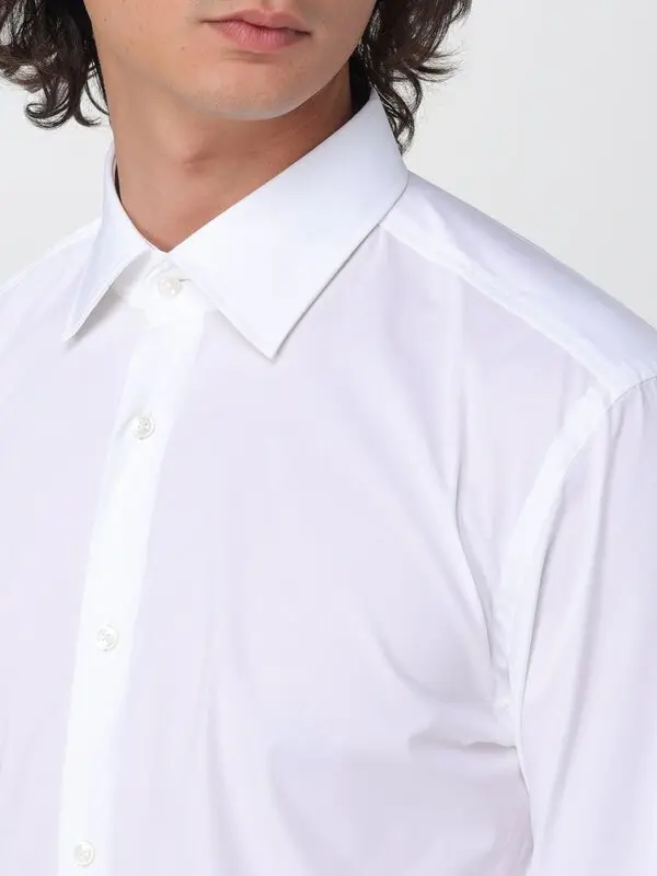 BOSS Elegant Slim Fit Dress Shirt In Cotton Poplin With French Collar - White