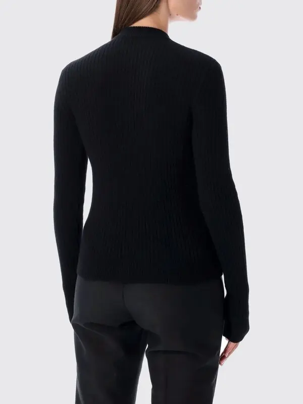 Balmain Ribbed Knit Sweater With Button Detail - Black