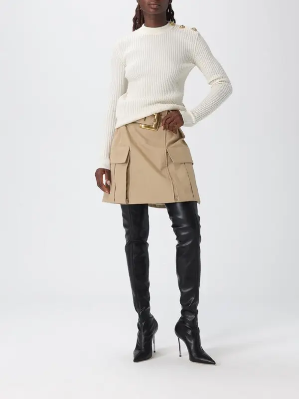 Balmain Ribbed Sweater With Button Detail
