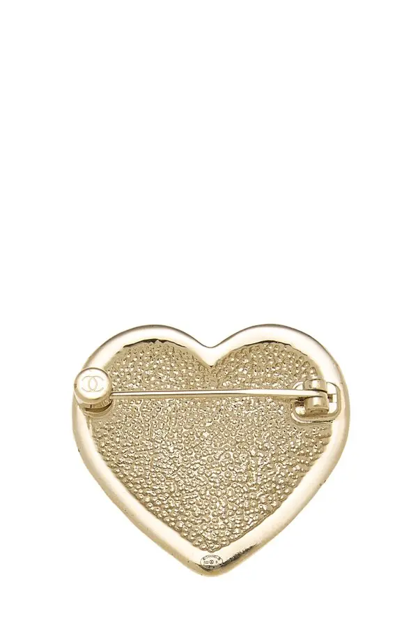 Chanel Cc Turnlock Heart Brooch