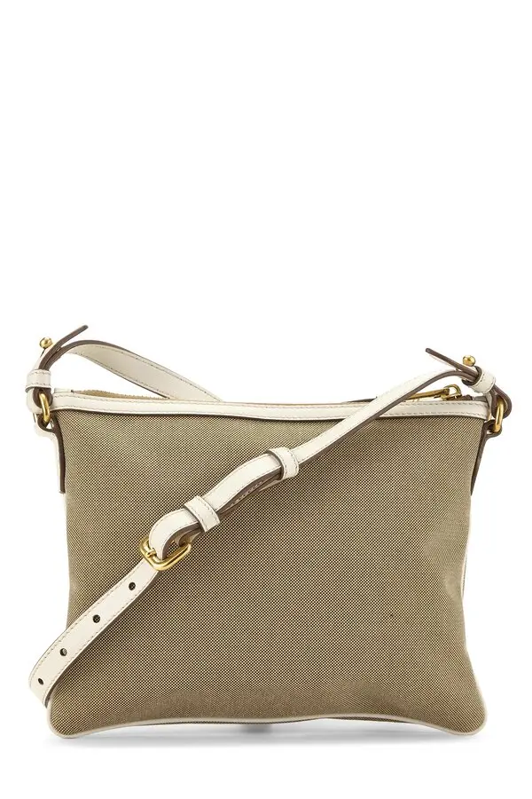 Prada Logo Jacquard Messenger Bag - Beige
