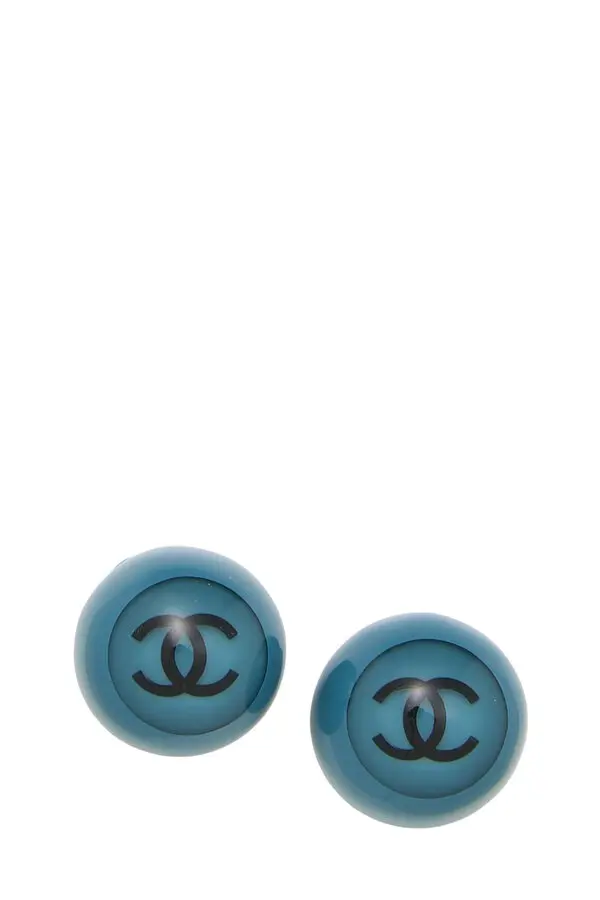 Chanel Acrylic Clip-on Earrings - Blue