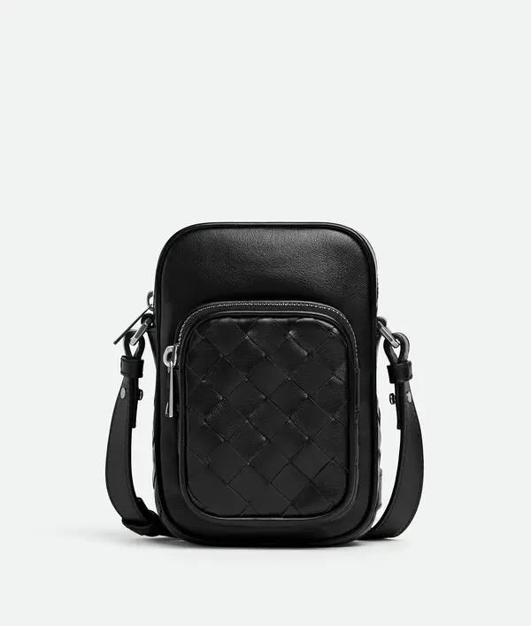 BOTTEGA  VENETA Intrecciato Camera Bag With Pocket - Black