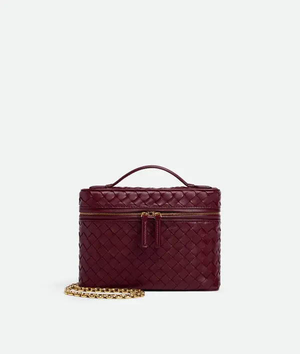 Bottega Veneta Intrecciato Leather Vanity Case - Barolo
