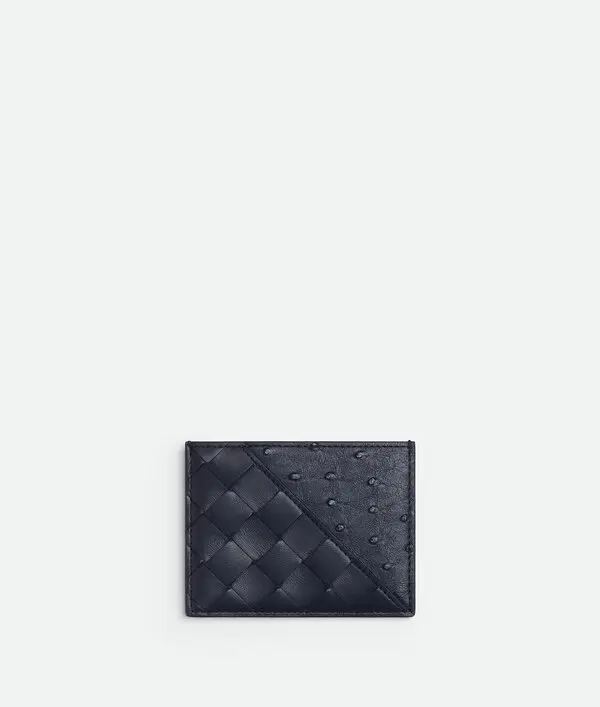 Bottega Veneta Intrecciato Diagonal Credit Card Case - Nocturnal