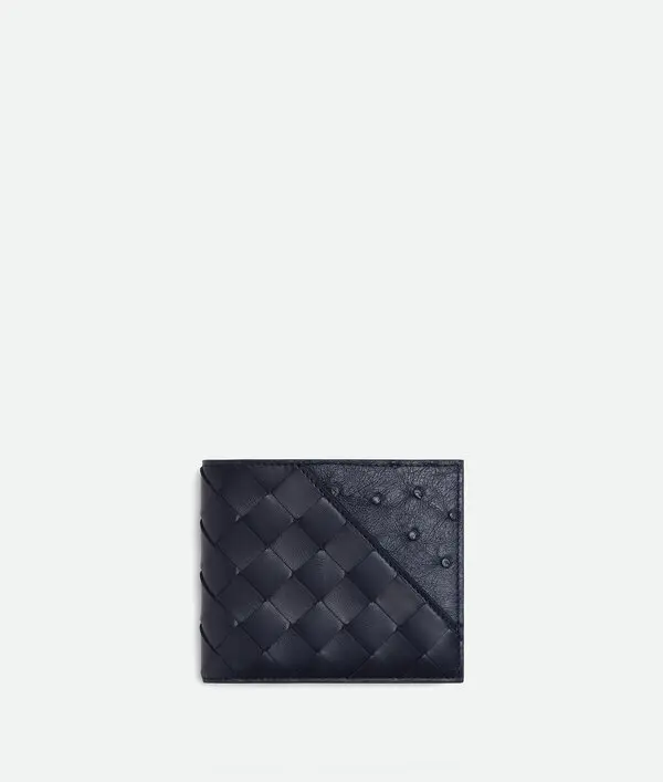 Bottega Veneta Intrecciato Diagonal Bi-fold Wallet - Nocturnal