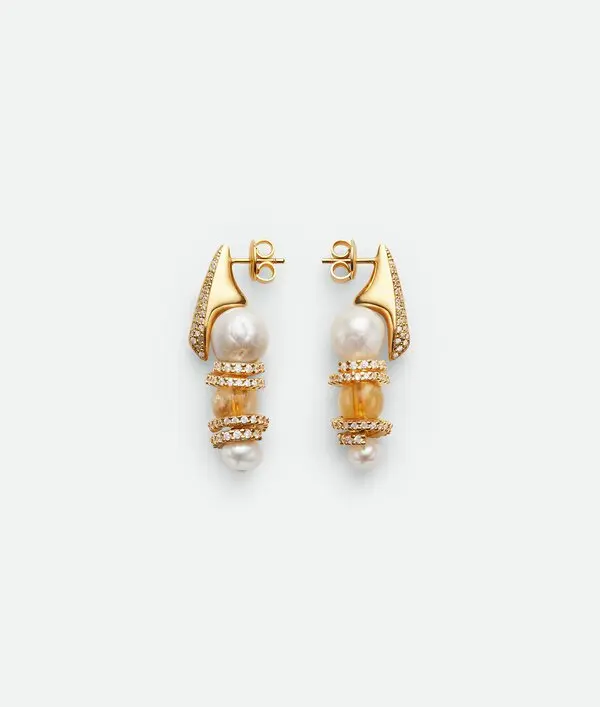 BOTTEGA  VENETA Twist Earrings - Citrine/white