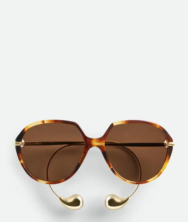 BOTTEGA  VENETA Squared Sunglasses - Havana/brown