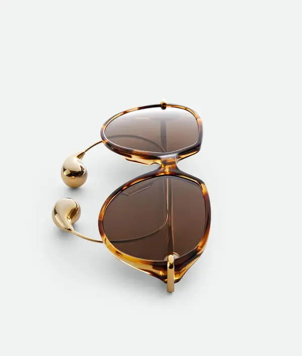 Bottega Veneta Squared Sunglasses - Havana/brown