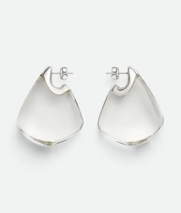 Bottega Veneta Resin And Sterling Silver Earrings - Transparent