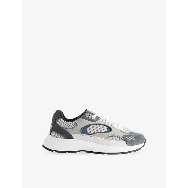 ARNE Circuit Suede, Leather And Mesh Trainers - Grey/m.cmb